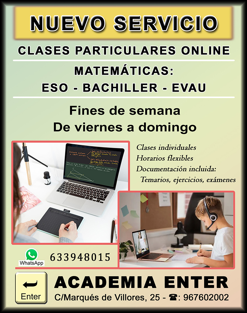 MATEMÁTICAS ONLINE – Academia Enter Albacete